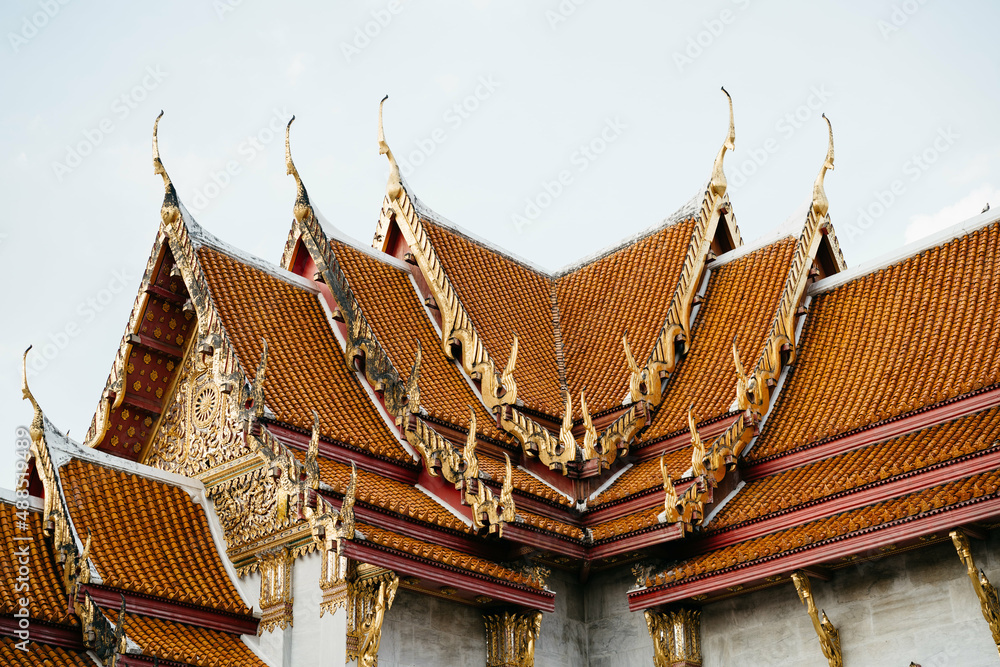 Massive roof of a temple in Bangkok, Thailand Stock Photo | Adobe Stock