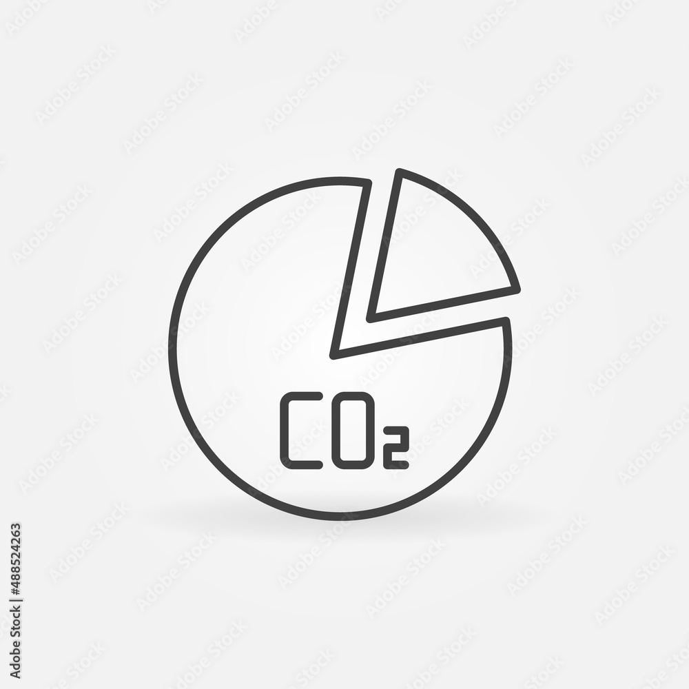 CO2 Carbon Dioxide Pie Chart vector concept line icon Stock Vector ...