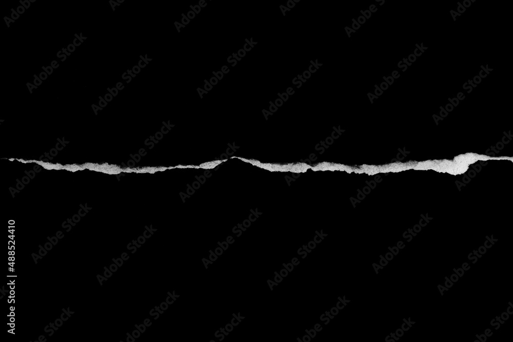Paper tear, ripped paper edge, torn edge, isolated paper tear white on ...
