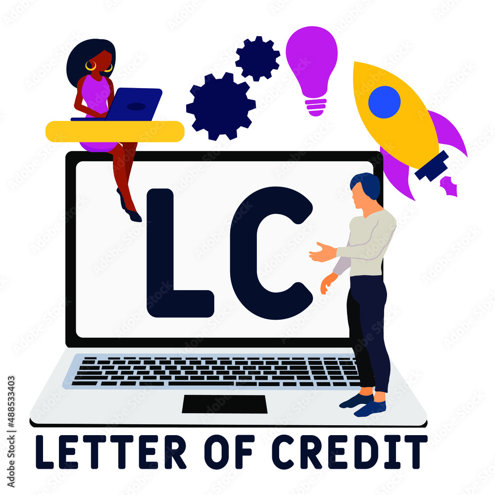LC – Letter of Credit acronym. business concept background. vector ...