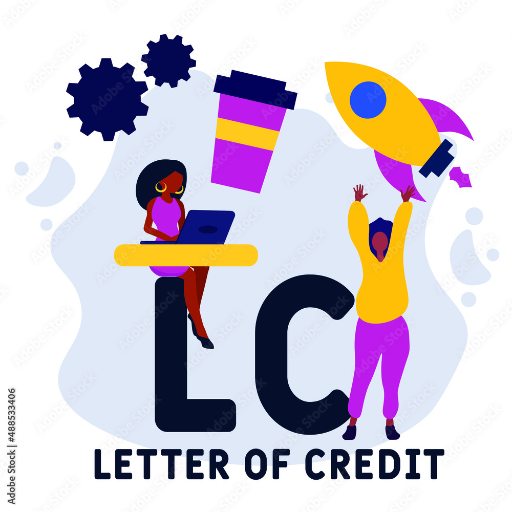 LC – Letter of Credit acronym. business concept background. vector ...