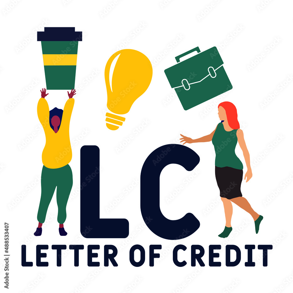 LC – Letter of Credit acronym. business concept background. vector ...