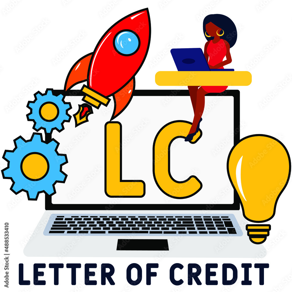 LC – Letter of Credit acronym. business concept background. vector ...