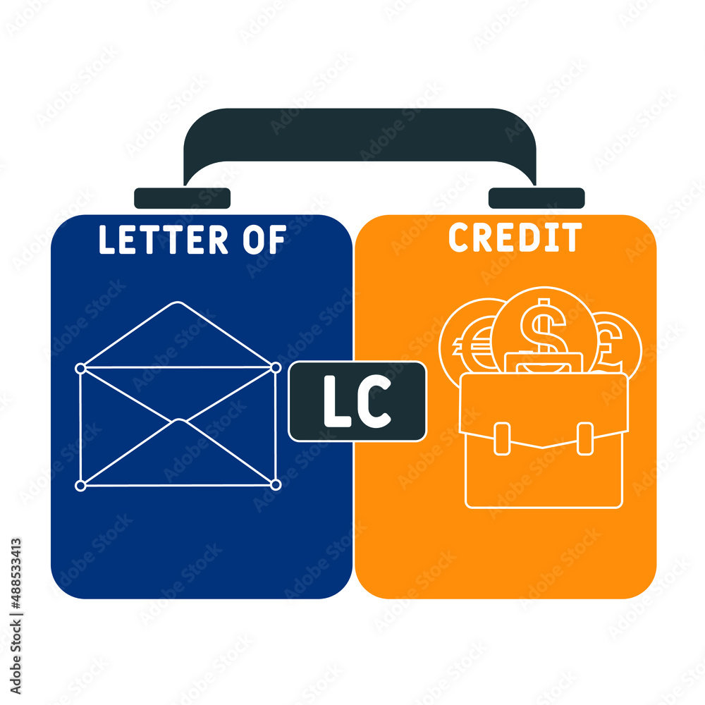 LC – Letter of Credit acronym. business concept background. vector ...