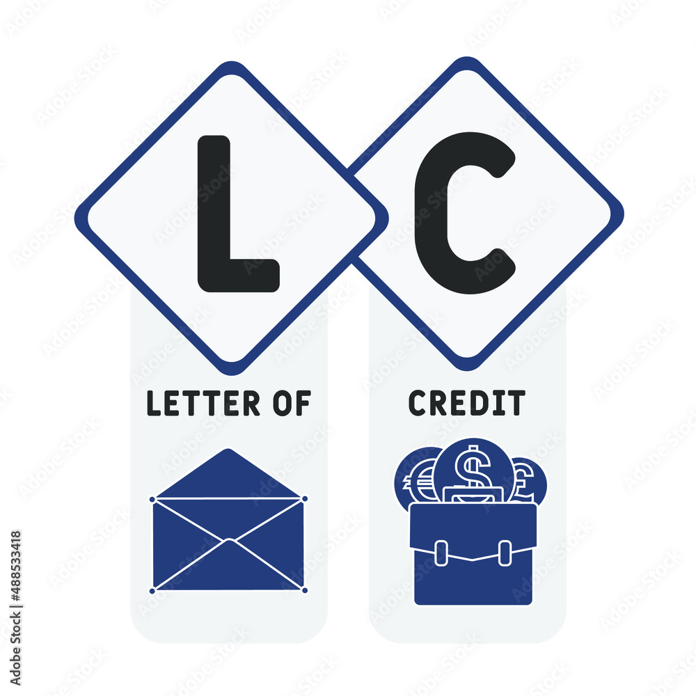 LC – Letter of Credit acronym. business concept background. vector ...