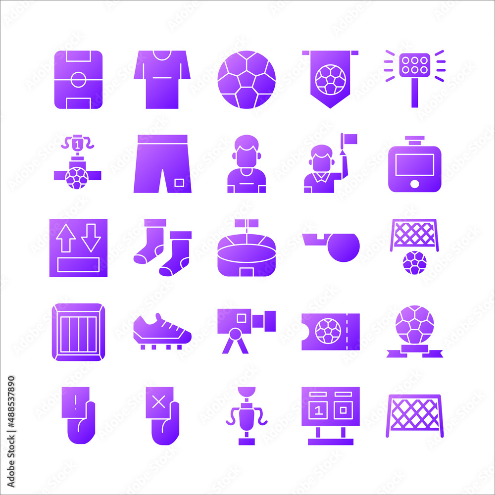 Stadium icon set vector gradient for website, mobile app, presentation ...