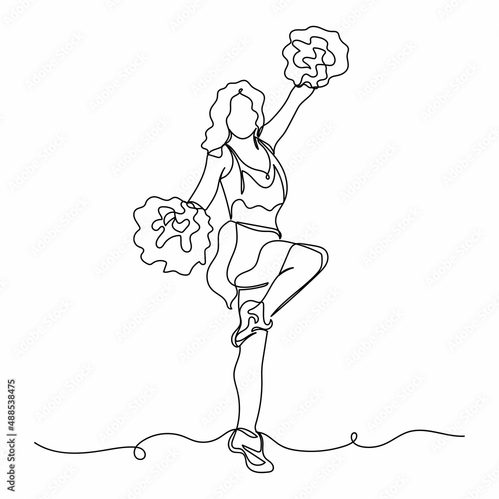 Continuous one simple single abstract line drawing of beautiful ...