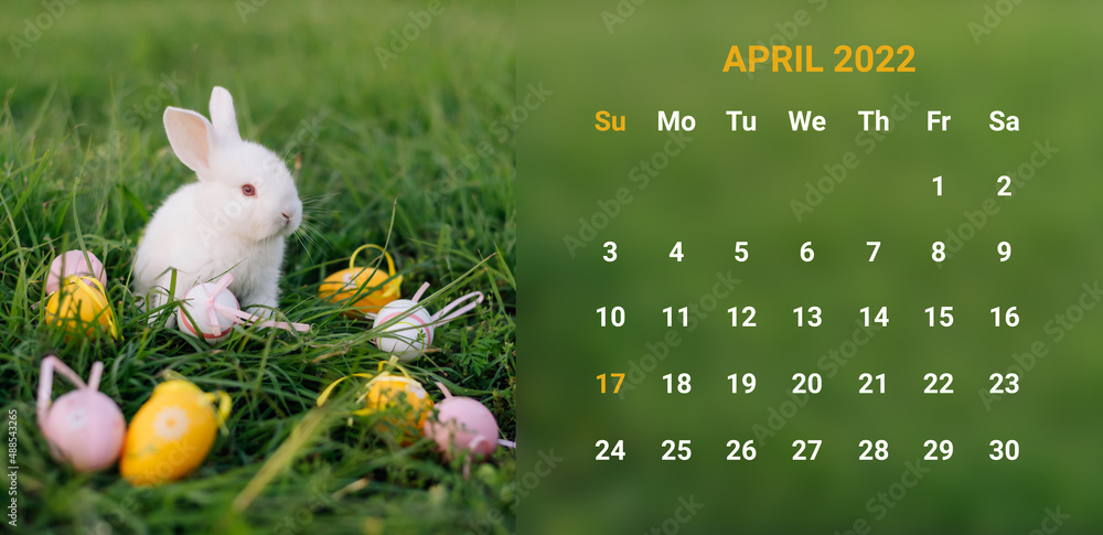 Calendar April 2022 Easter