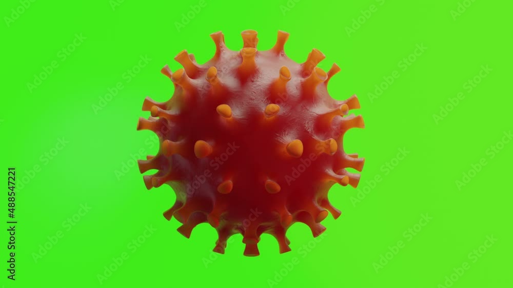 Round virus microbe isolated on green screen chroma key for keying ...