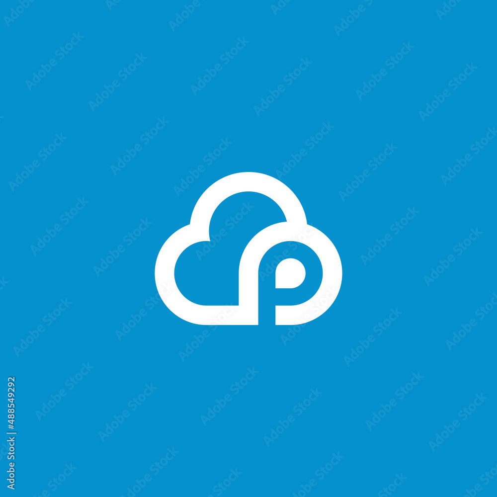 cloud p logo. initial logo Stock Vector | Adobe Stock