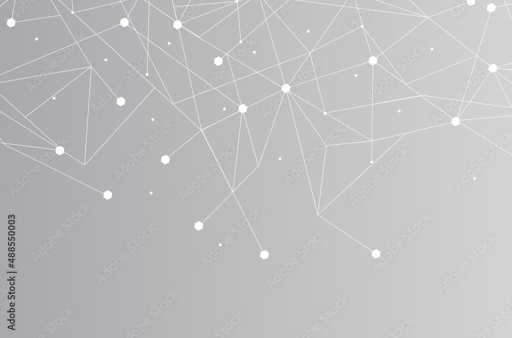 Network abstract connection isolated on gray background. Network ...