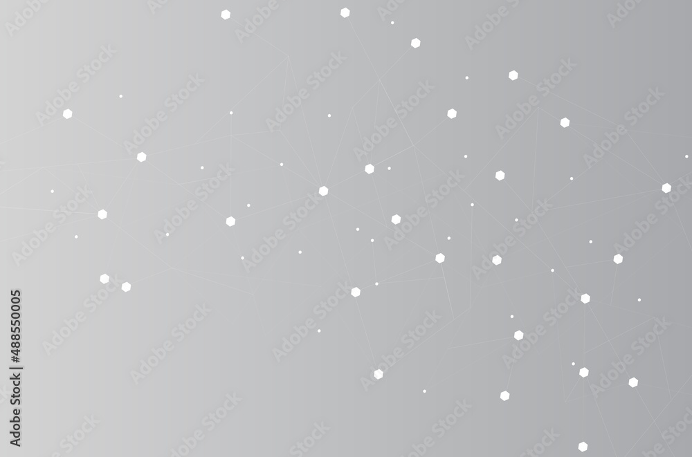 Network abstract connection isolated on gray background. Network ...