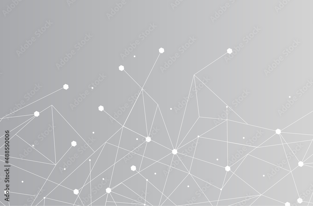 Network abstract connection isolated on gray background. Network ...