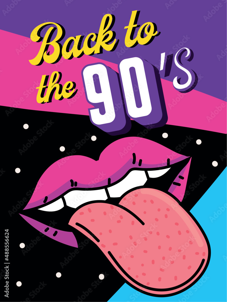 back to the 90s poster Stock Vector | Adobe Stock