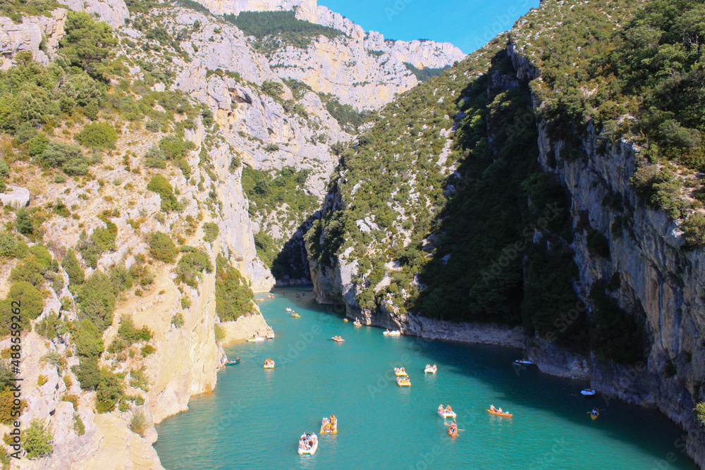 View to the mountains and rocks of the beautiful french Canyon Gorge du ...