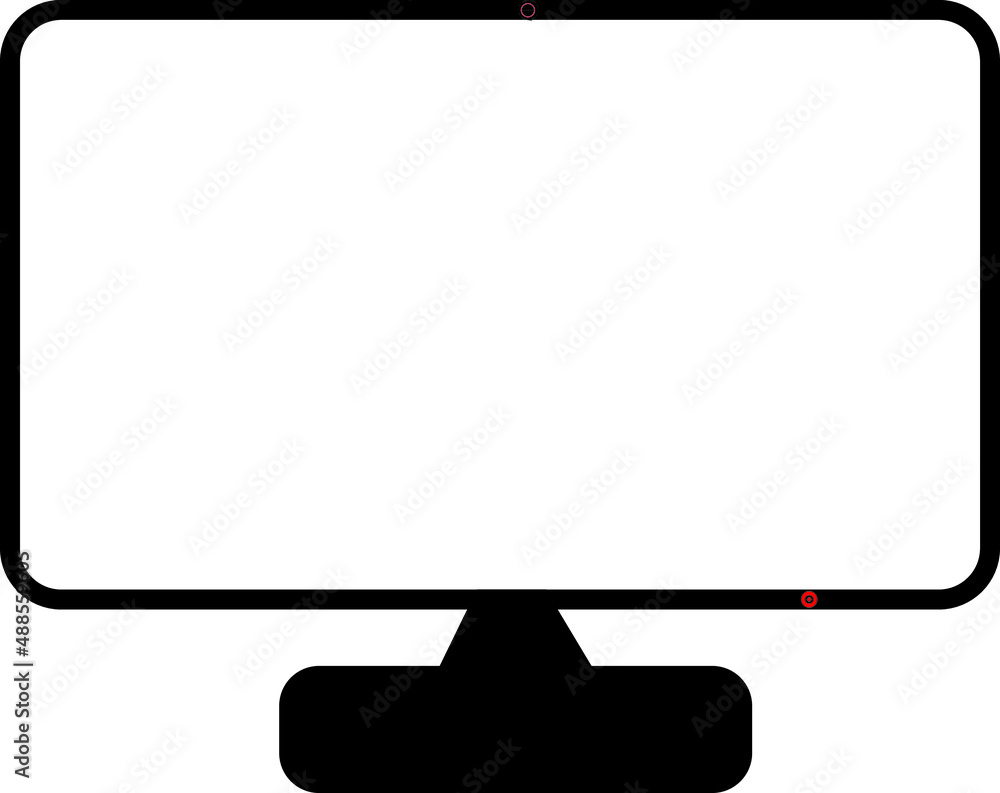 lcd monitor blank screen mockup design with transparent background ...