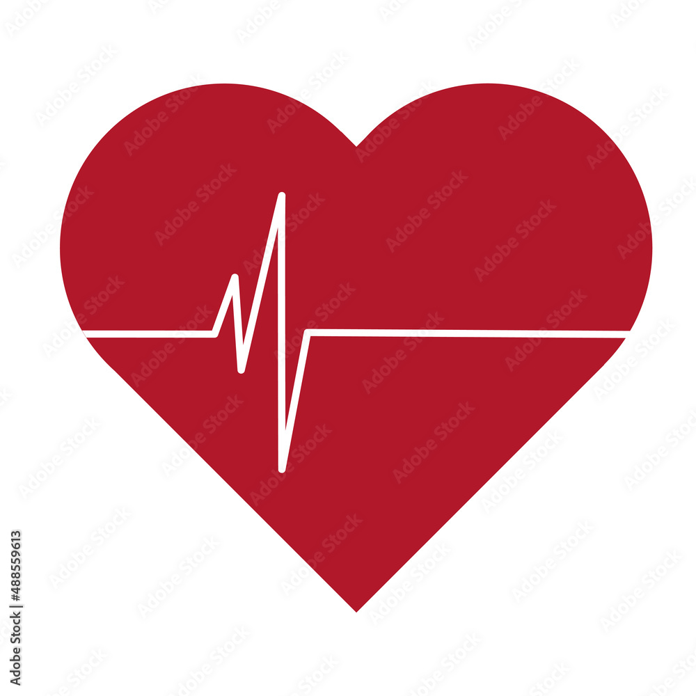 Heart rate / pulse rate. Cardiogram, health logo, heartbeat flat icon ...