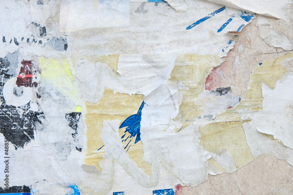 Ripped street poster background. Torn paper, abstract texture. Stock ...