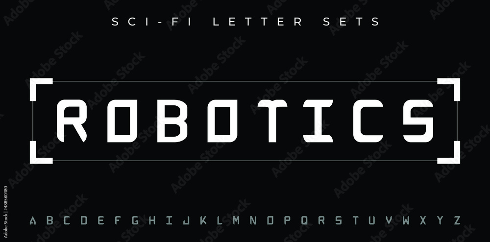 ROBOTIC, an Abstract tech futuristic alphabet letter font. Luxury ...