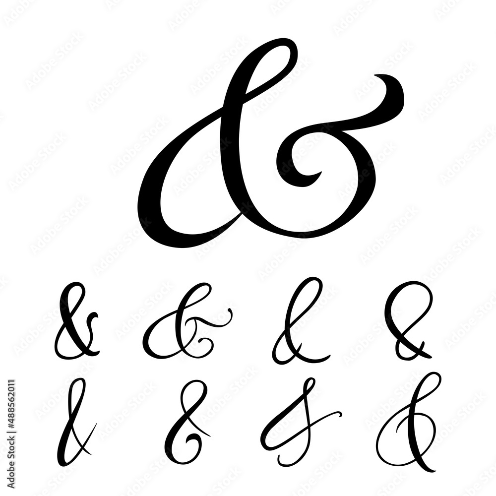 Typography script ampersand for wedding invitation, poster, card ...