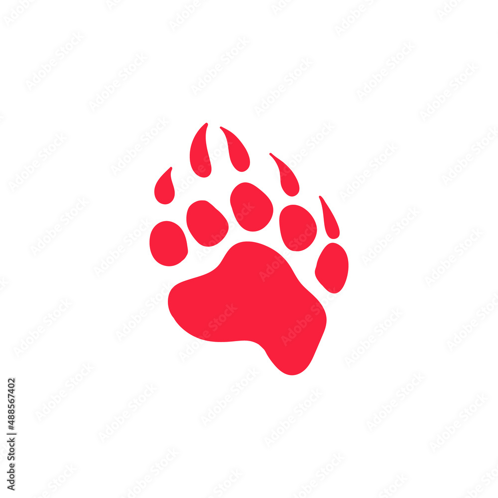 Bear paw print. Vector graphics. Symbol, logo illustration. Stock Photo ...