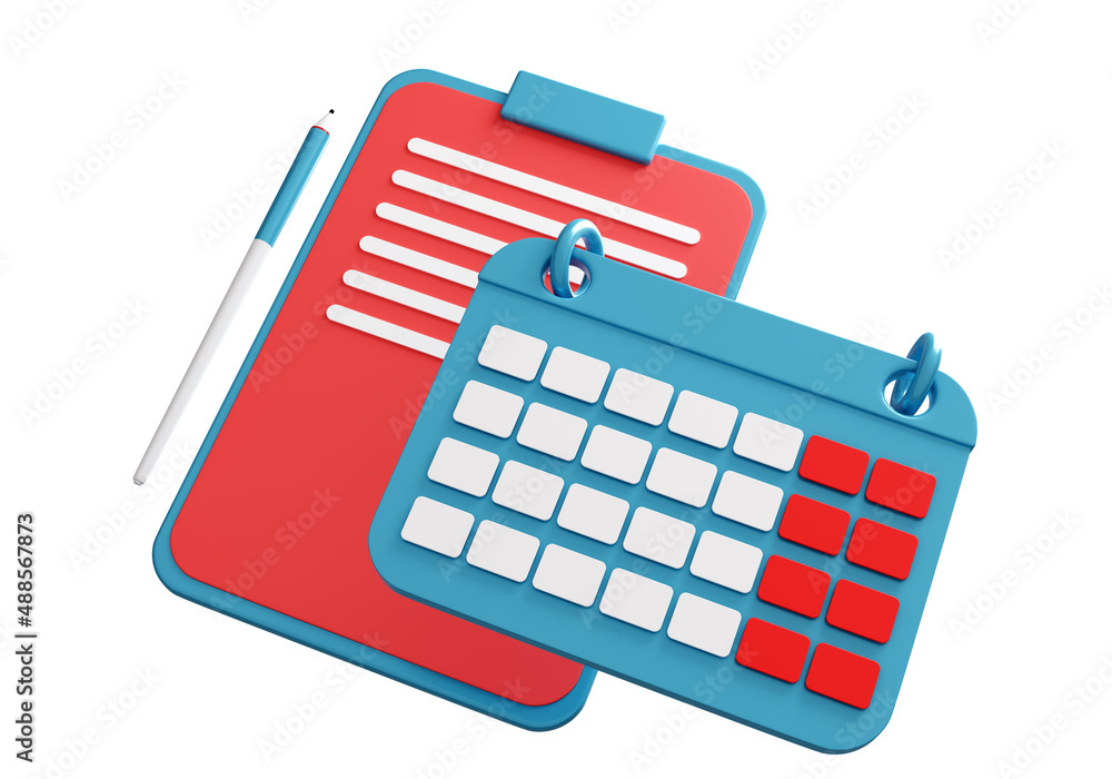 Make appointment. Queue reservation symbols. Clipboard and calendar as ...