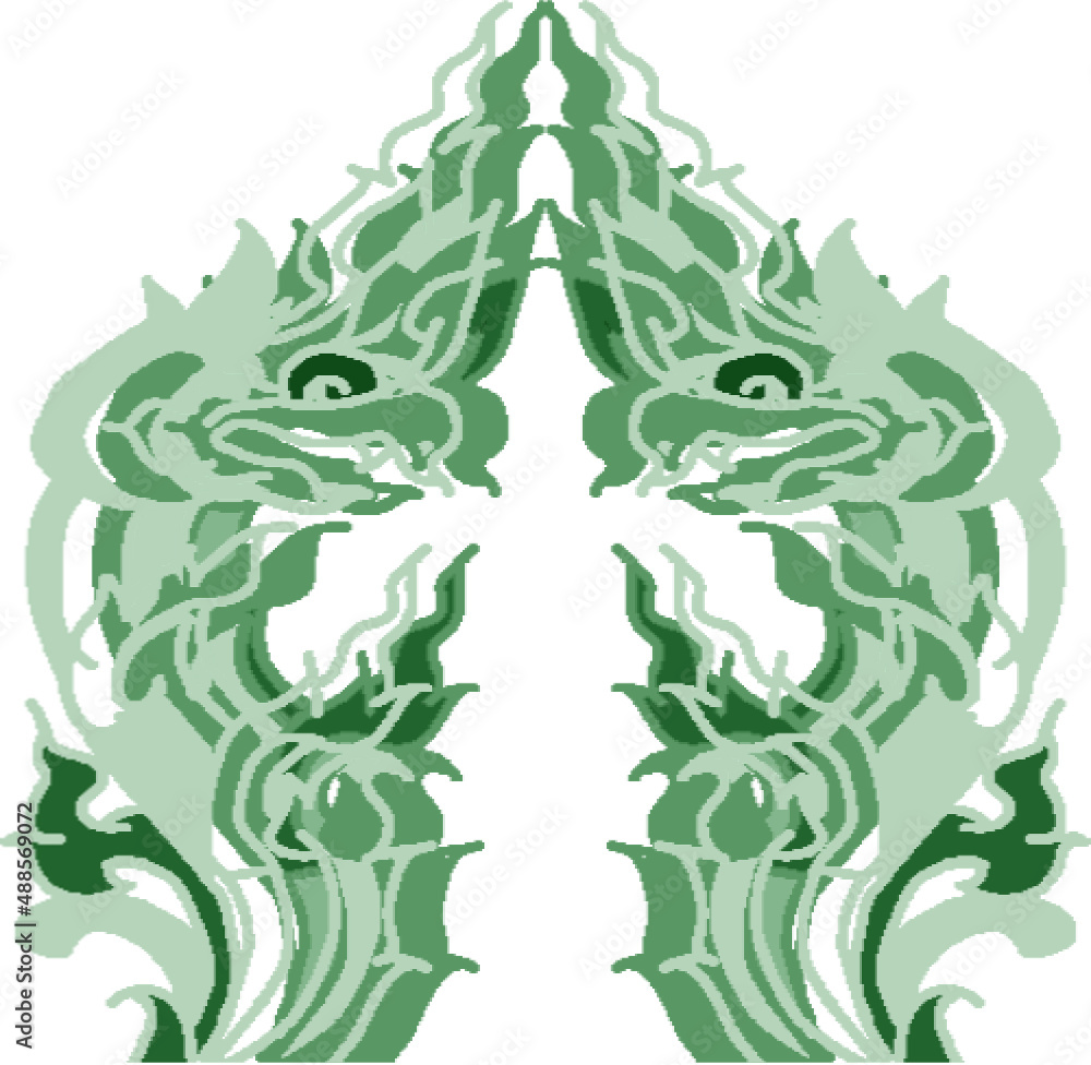 green serpent Naga mythical snake Stock Vector | Adobe Stock