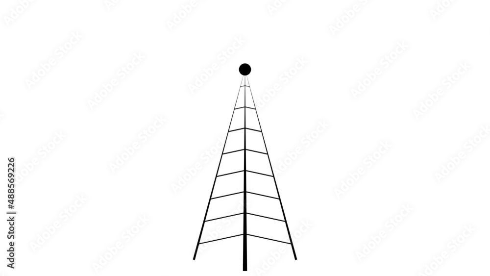 Radio Antenna Icon or Symbol Animation on white background ...
