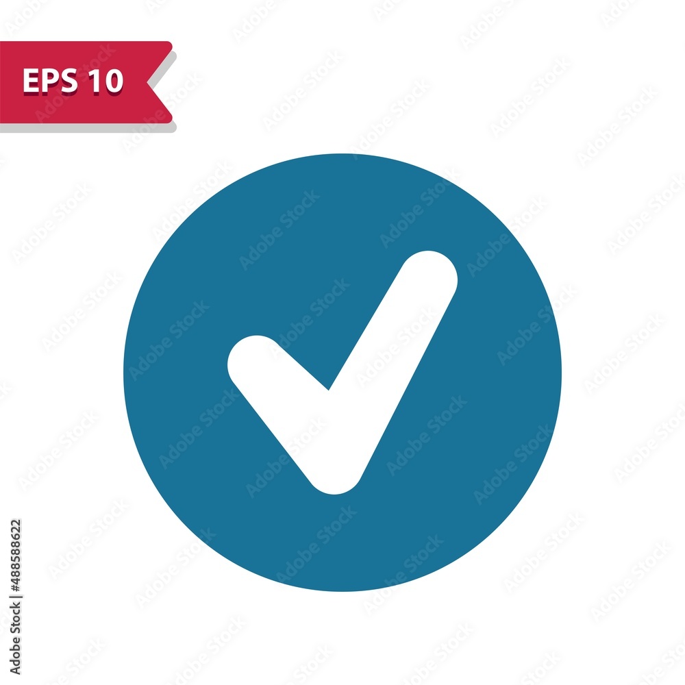 Checkmark Button Icon. Check Mark, OK, Verified Stock Vector | Adobe Stock