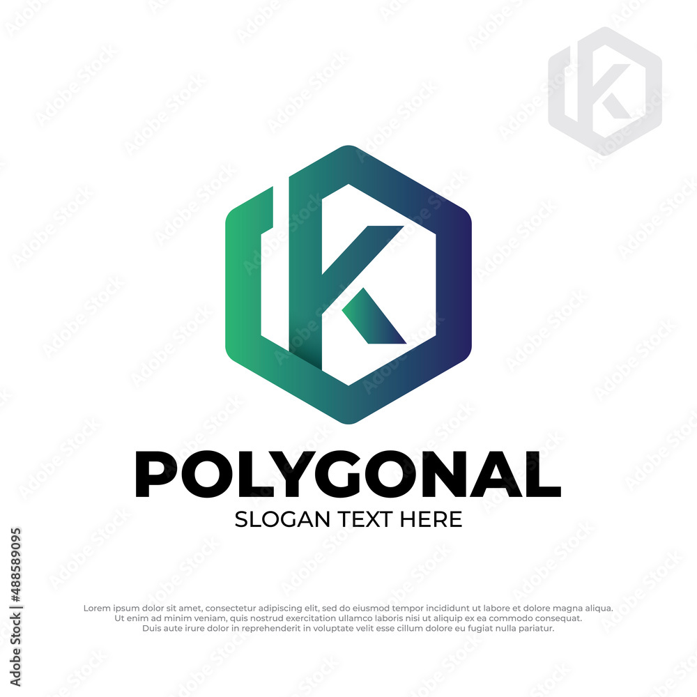 Capital letter K illustration concept, Minimal modern alphabet fonts ...