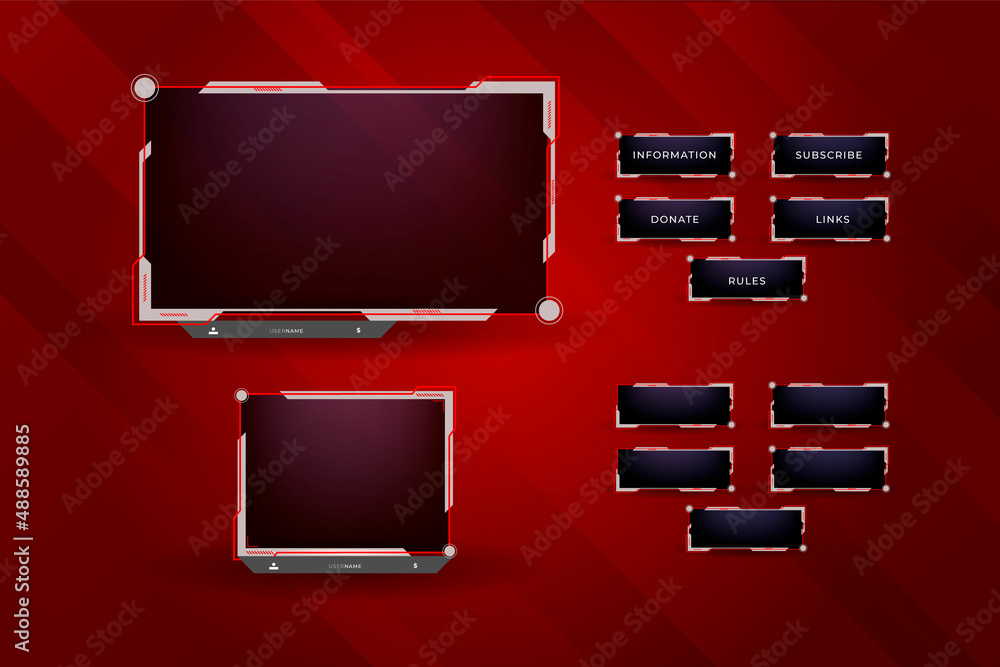 Twitch overlay gamer and streamer border Stock Vector | Adobe Stock