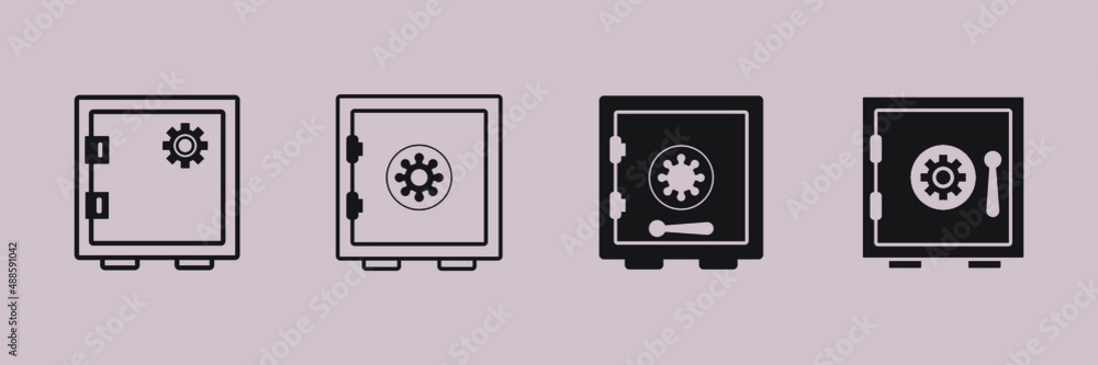 Bank vault icons symbol vector elements for infographic web Stock ...