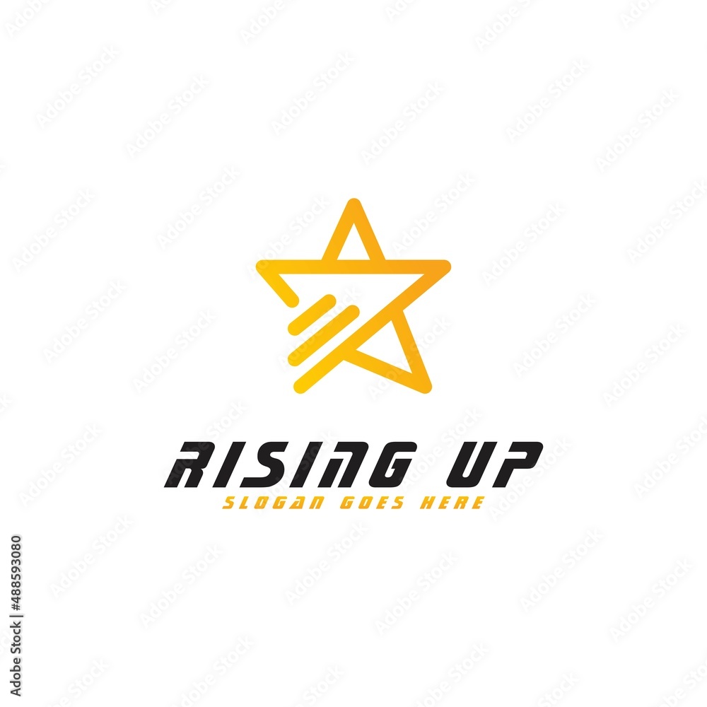 minimalist rising star logo design, modern star logo concept, in style ...