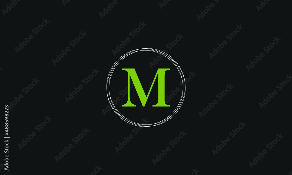 Letter M icon design with circle outline. Creative modern letters icon ...