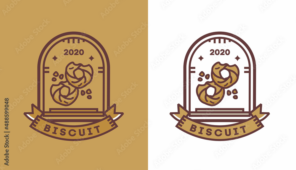 biscuit logo design, modern vintage pastries for cafe logo, suitable ...
