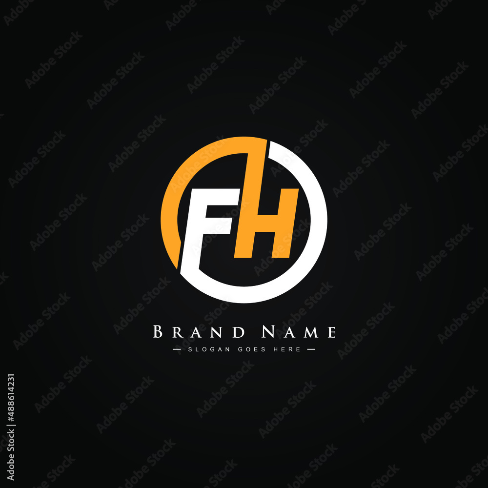 Initial Letter FH Logo - Simple Business Logo for Alphabet F and H ...
