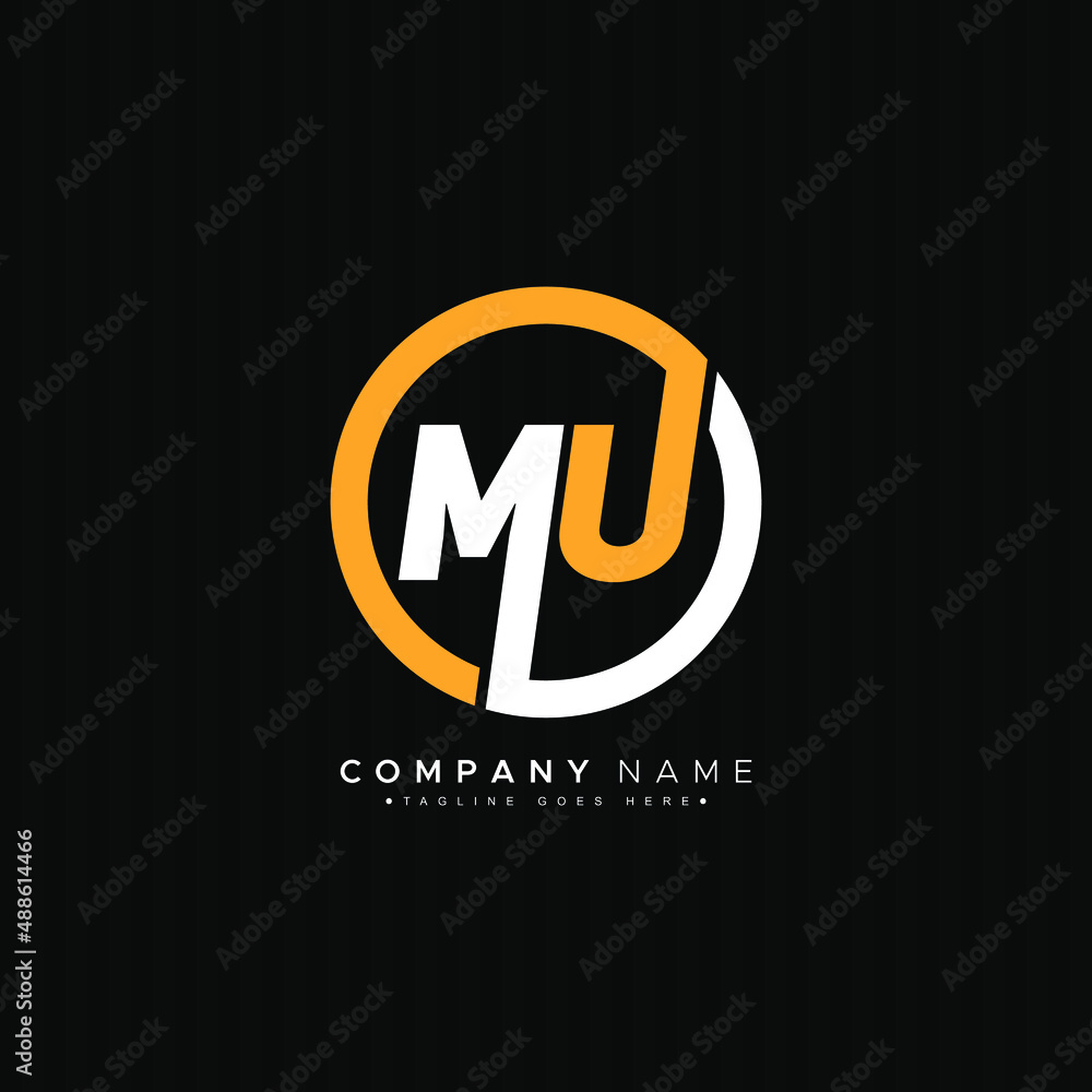 Initial Letter MU Logo - Minimal Business Logo for Alphabet M and U ...