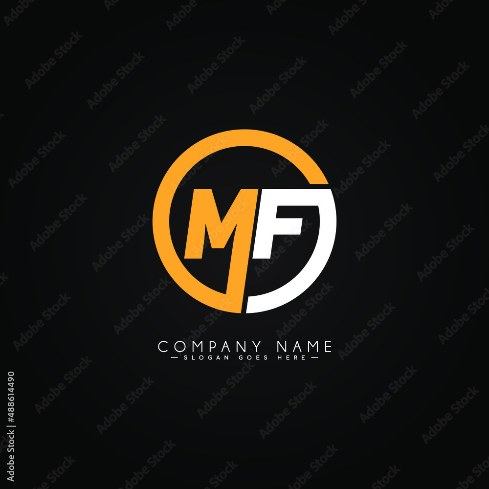 Initial Letter MF Logo - Minimal Business Logo Stock Vector | Adobe Stock