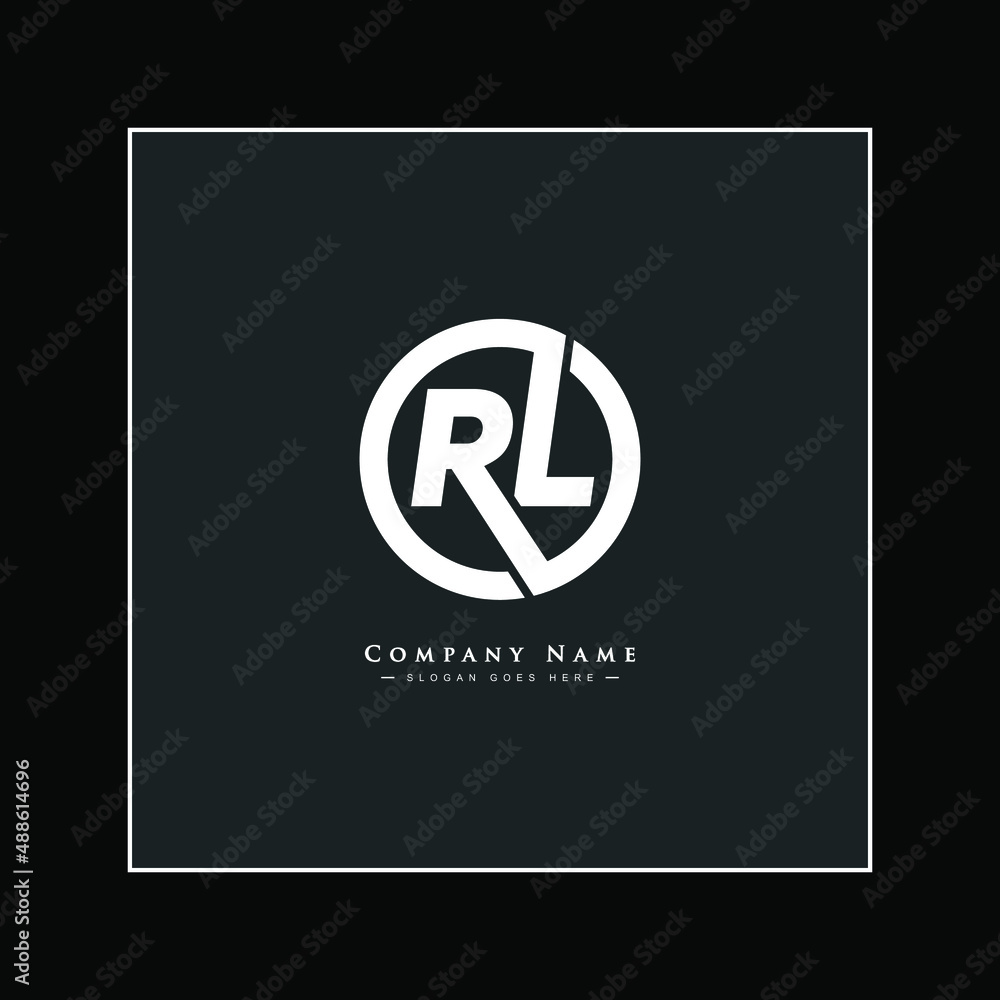 Initial Letter RL Logo - Simple Business Logo Stock Vector | Adobe Stock