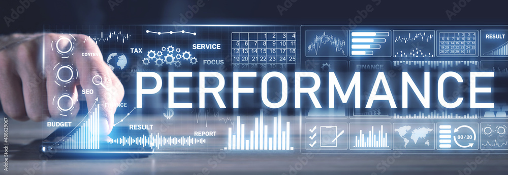 Performance concept. Growth graphs. Data analytics report. Business ...