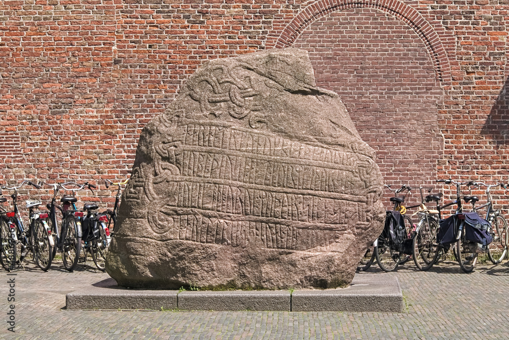 Utrecht, Netherlands. Replica of Harald Bluetooth's rune stone from ...