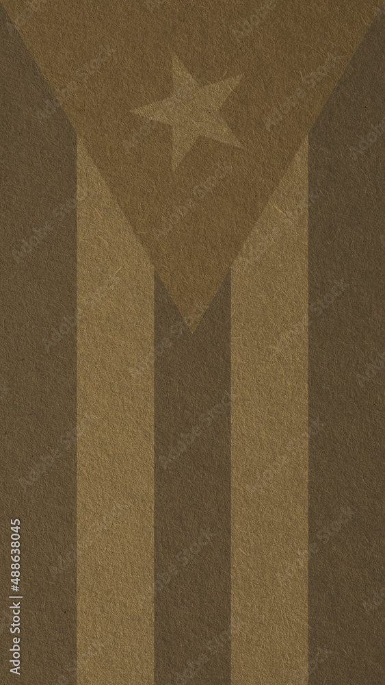 Cuban flag outline on cardboard surface. Paper texture with cellulose ...