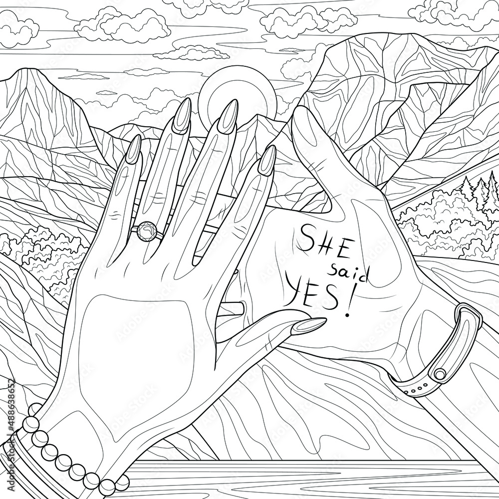 Two Hands Coloring Pages