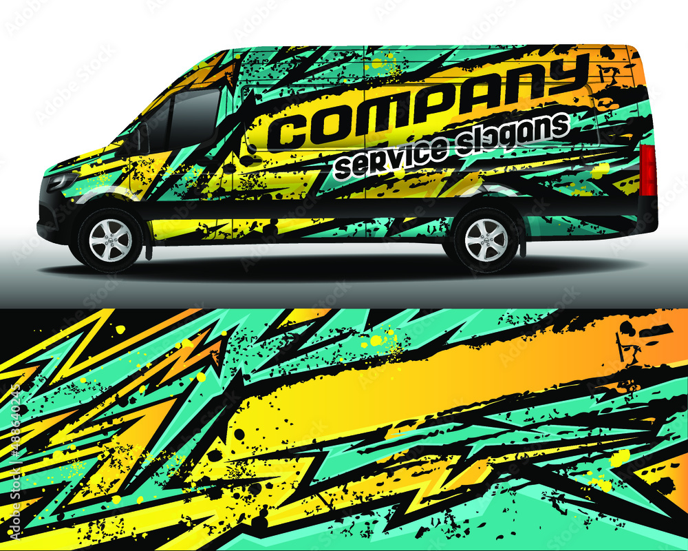 Delivery van vector design. Car sticker. Car design development for the ...