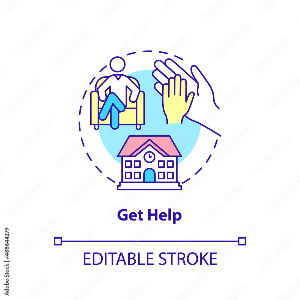Get help concept icon. Therapist service. Tips for teacher. Conduct ...