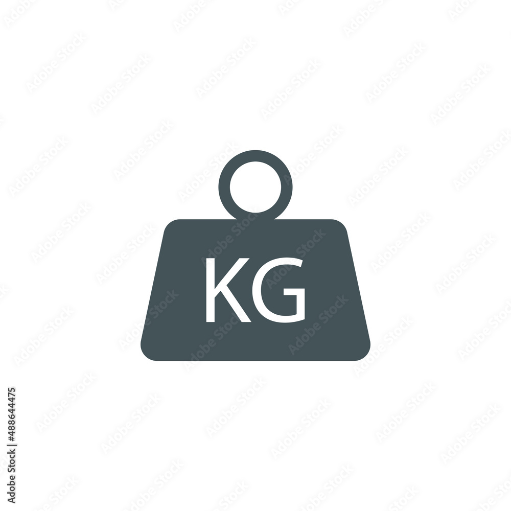 10eps vector illustration of a grey KG weight icon or symbol in simple ...
