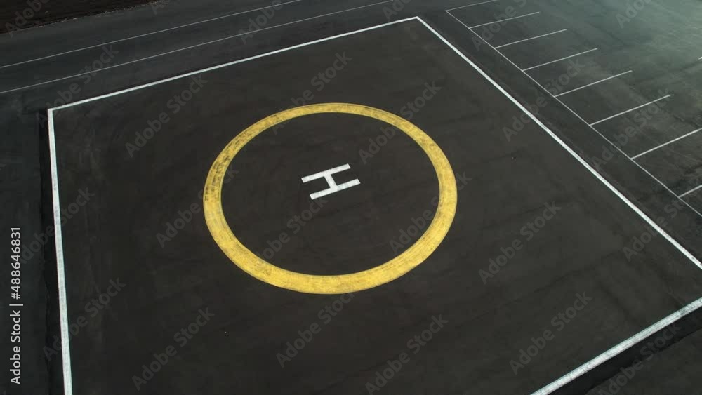 Marking on the helipad. Helicopter landing zone. vídeo de Stock | Adobe ...