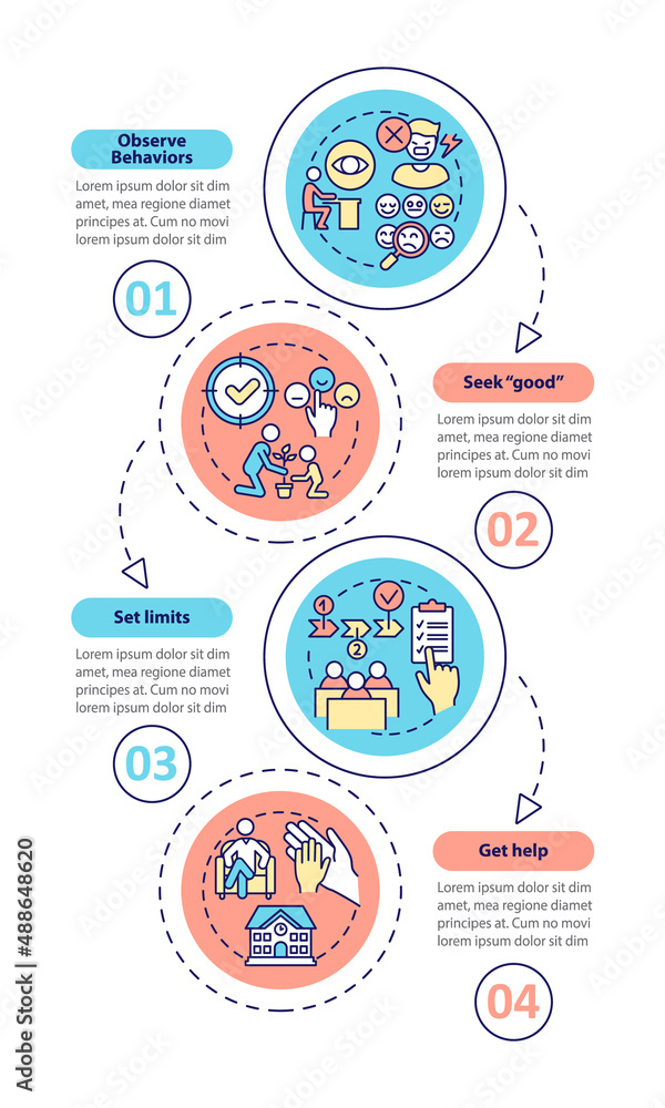 Conduct disorder tips for teacher vertical infographic template. Data ...