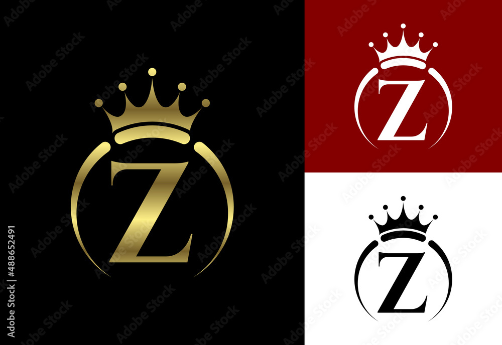 Initial Z monogram alphabet with a crown. Royal, King, queen luxury ...