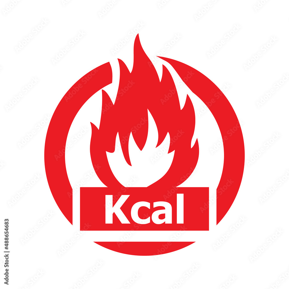 Calories burn icon. Kcal symbol. Vector illustration of design for web ...